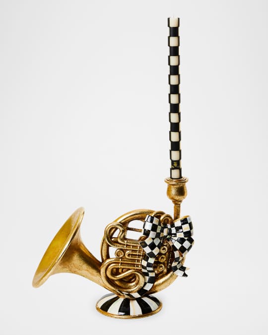 MacKenzie-Childs Emerald Luxe French Horn Candle Holder | Neiman Marcus