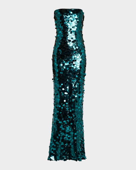 Bronx and Banco Farah Strapless Sequin Column Gown | Neiman Marcus