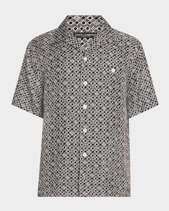 Dolce&Gabbana Men's Monogram Printed Sport Shirt | Neiman Marcus