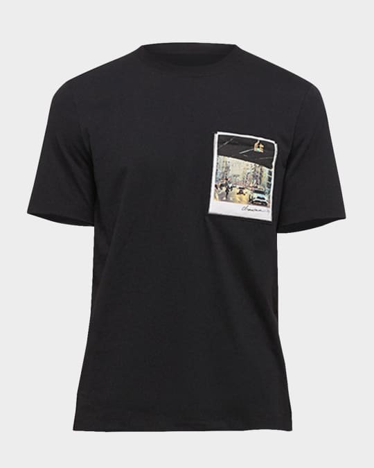 Helmut Lang Men's Postcard Patch T-Shirt | Neiman Marcus