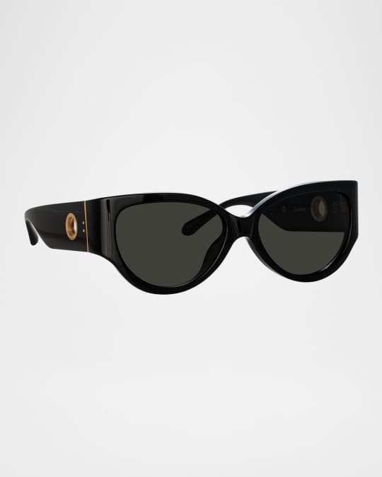 Linda Farrow Connie 18K Gold-Plated Titanium Cat-Eye Sunglasses ...
