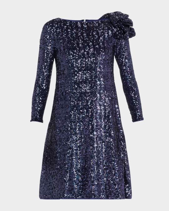 Chiara Boni La Petite Robe Bateau-Neck Sequin Ruffle Mini Dress ...
