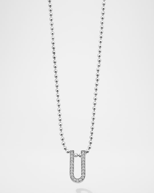 LAGOS Sterling Silver Caviar Spark Linear Diamond Pendant Necklace ...