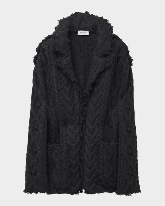 McQueen Oversized Cable-Knit Wool-Cashmere Cardigan | Neiman Marcus