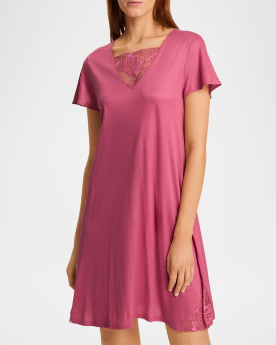 Hanro Eva Lace-Trim Modal Nightgown | Neiman Marcus