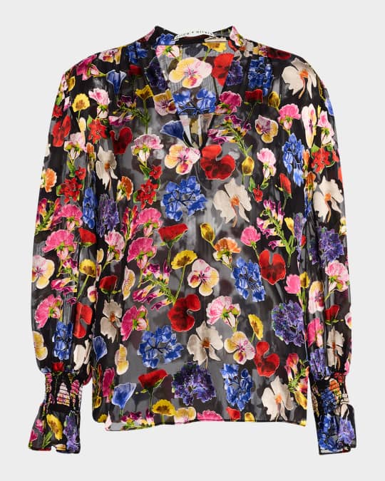 Alice + Olivia Timeless Blossom Onica Blouse | Neiman Marcus