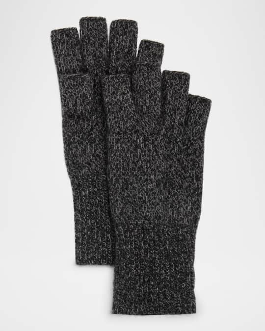 Portolano Tweed Fingerless Two-Tone Gloves | Neiman Marcus
