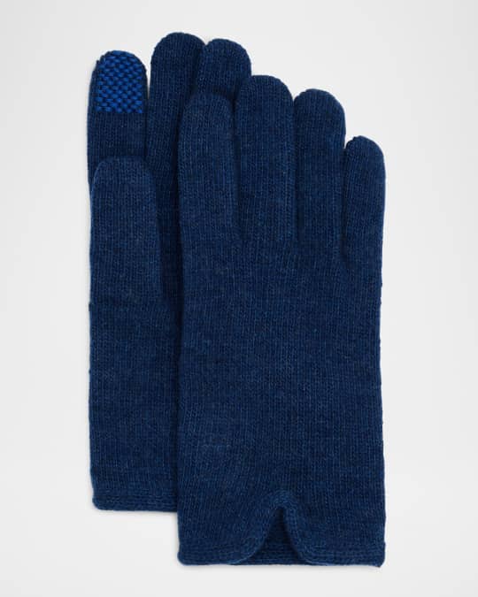 Portolano Cashmere-Blend Gloves W/ Tech Finger Detail | Neiman Marcus