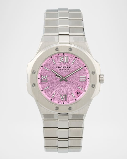 Chopard Alpine Eagle 41mm Stainless Steel Pink Dial Watch | Neiman Marcus