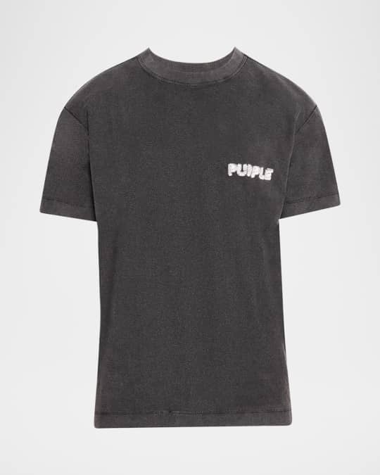 PURPLE Men's Textured Graphic Logo T-Shirt | Neiman Marcus