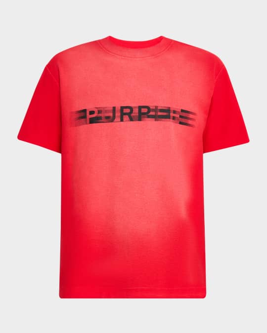 PURPLE Men's Textured Jersey Blurred T-Shirt | Neiman Marcus