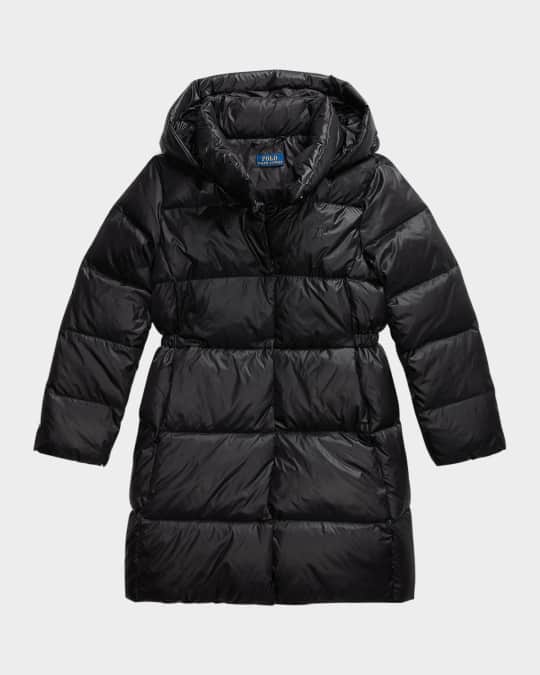 Ralph Lauren Childrenswear Girl's Metallic Embroidered Pony Puffer Coat ...