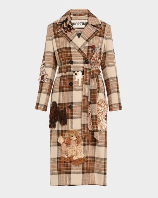 Libertine Westminster Check Belted Long Trench Coat | Neiman Marcus