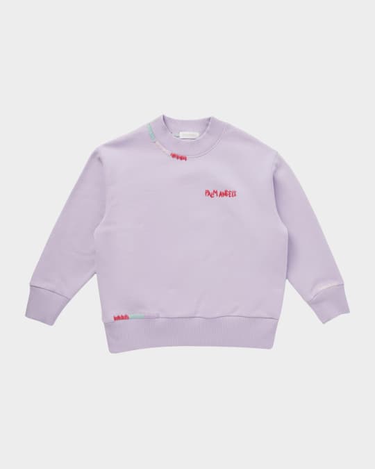 Palm Angels Girl's Embroidered Logo-Print Sweatshirt, Size 4-12 ...
