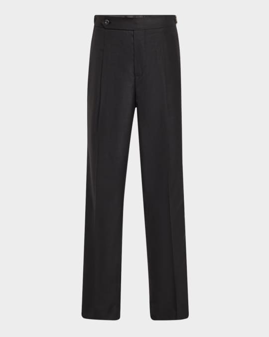 Brunello Cucinelli Men's Pleated Formal Pants with Side Tabs | Neiman ...