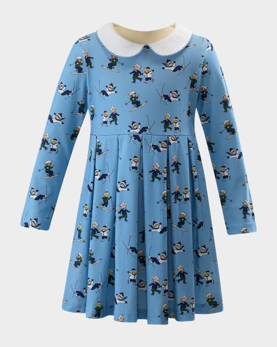Rachel Riley Girl's Ski-Print Pleated Jersey Dress, Size 2-10 | Neiman ...