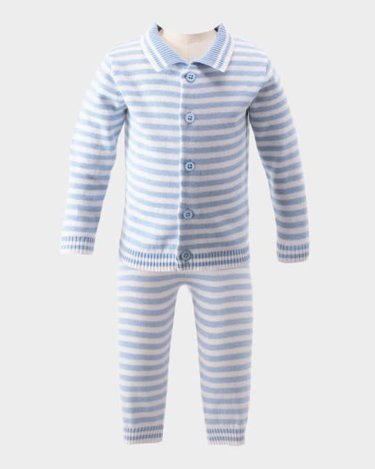 Rachel Riley Boy's Striped Two-Piece Knit Set, Size 6M-24M | Neiman Marcus