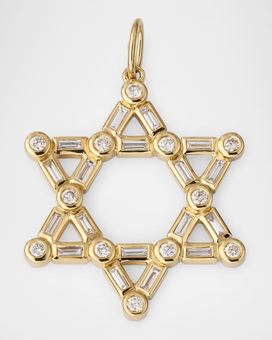 Sydney Evan Men's 14K Gold Diamond Star Of David Pendant | Neiman Marcus