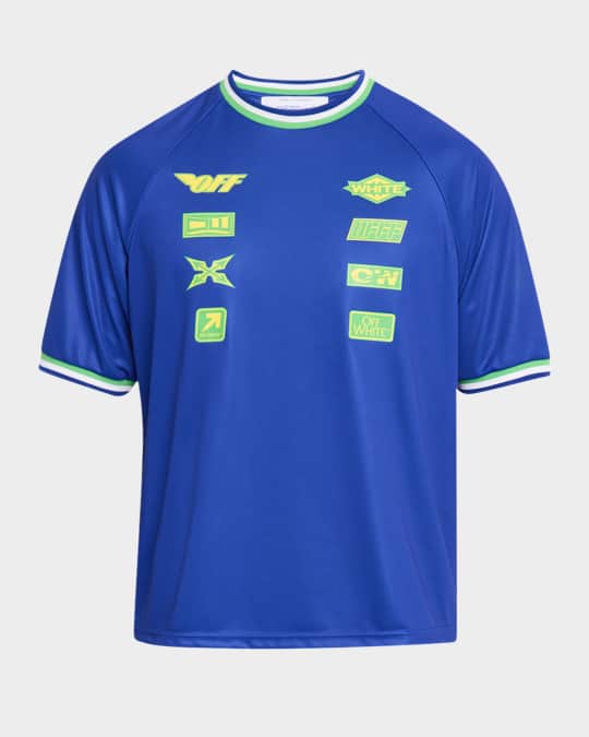 Off-White Men's Multi-Patch Sport Jersey | Neiman Marcus