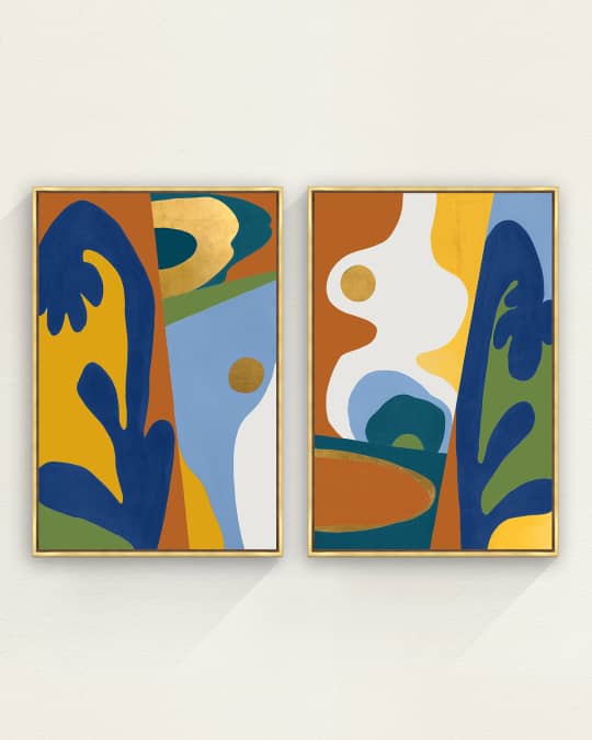 "Gilded Pattern" Framed Giclees by Bella Lane, 38" x 56" - Set of 2 ...