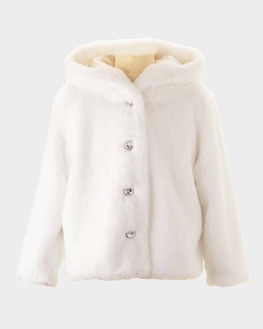Rachel Riley Girl's Faux Fur Button Front Coat, Size 2-10 | Neiman Marcus