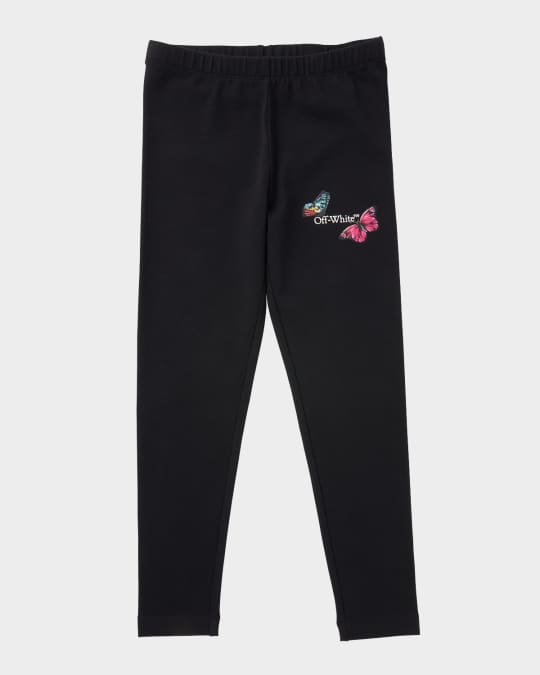 Off-White Girl's Bookish Butterfly Leggings, Size 14 | Neiman Marcus