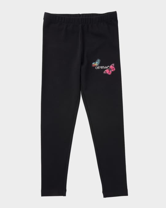 Off-White Girl's Bookish Butterfly Leggings, Size 4-12 | Neiman Marcus