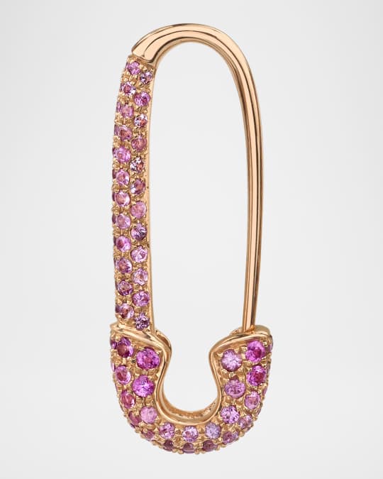 Anita Ko 18K Rose Gold Pink Sapphire Safety Pin Earring, Single ...