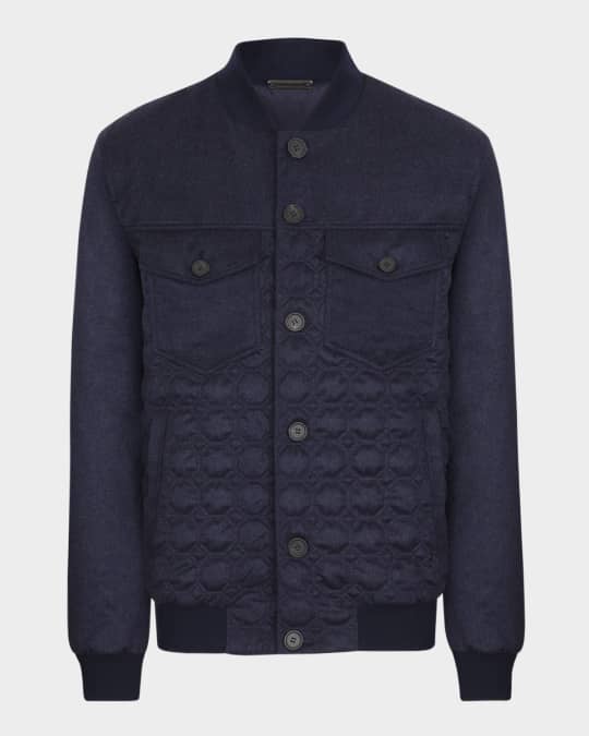 Stefano Ricci Men's Quilted Cashmere Blouson Jacket | Neiman Marcus