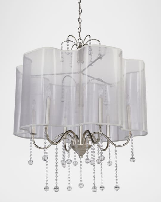John-Richard Collection Antique Parisian Silver 30" 6-Light Chandelier ...