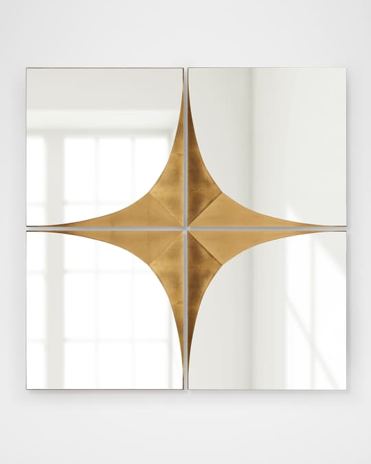 John-Richard Collection Gold Contour Wall Mirrors, Set of 4 | Neiman Marcus