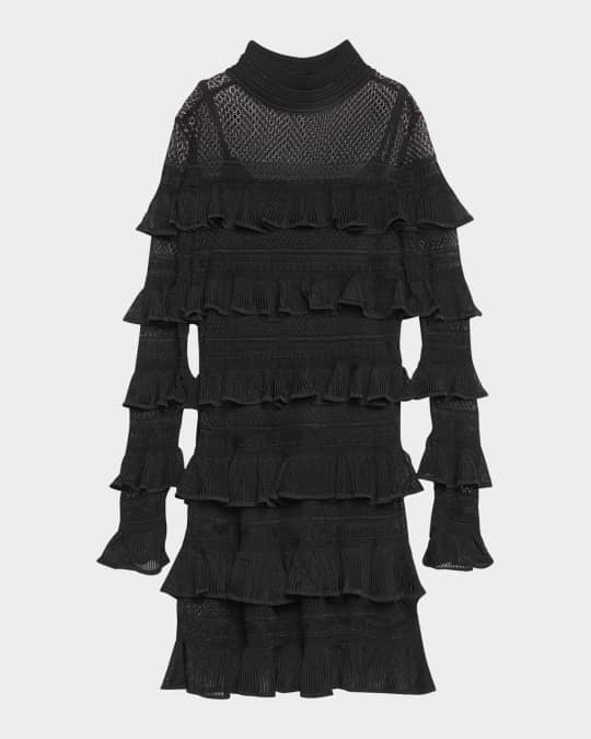 Zimmermann Crush High-Neck Frilled Mini Dress | Neiman Marcus