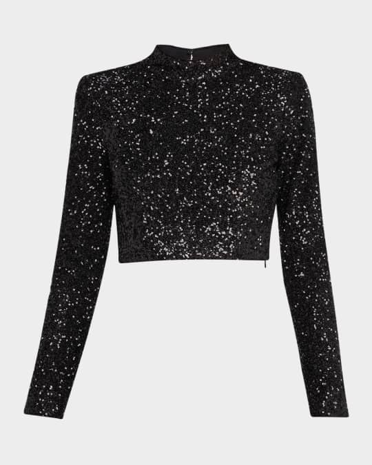 FRAME Cropped Sequin Top | Neiman Marcus