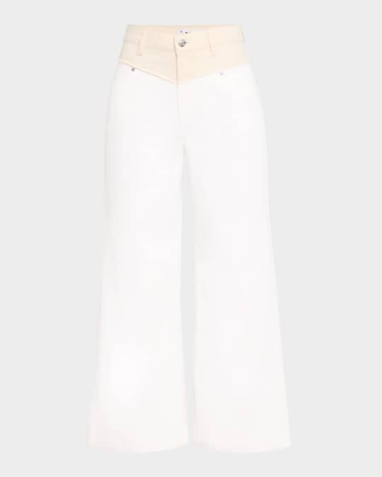 PAIGE Harper Two-Tone Ankle Jeans | Neiman Marcus
