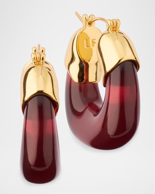 Lizzie Fortunato Mini Organic Hoop Earrings in Currant | Neiman Marcus