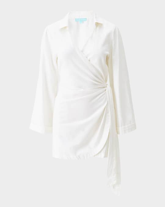 Melissa Odabash Ruby Wrap Mini Dress Coverup | Neiman Marcus