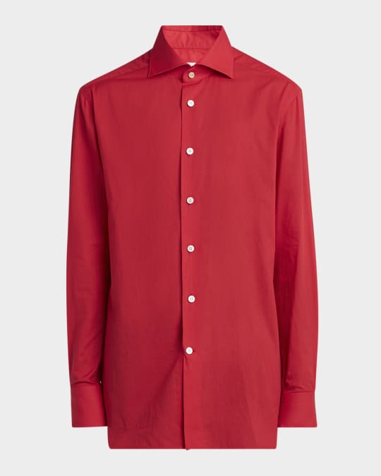 Kiton Men's Solid Cotton Sport Shirt | Neiman Marcus