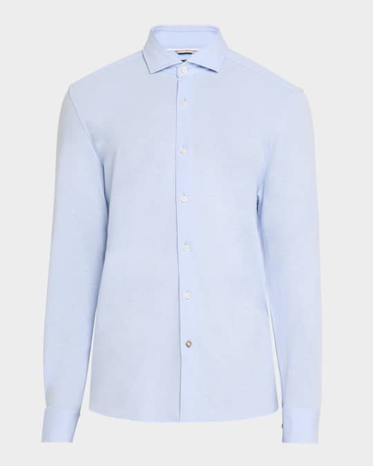 BOSS Men's Hal Micro-Pattern Dress Shirt | Neiman Marcus