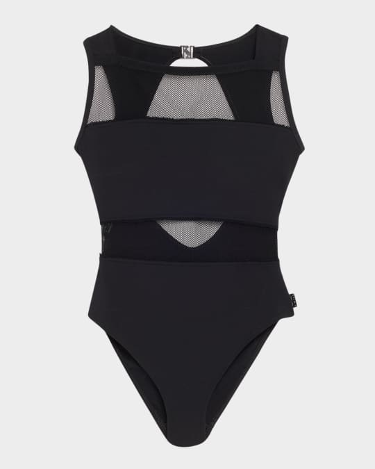 Shan Mesh Cutout One-Piece Swimsuit | Neiman Marcus