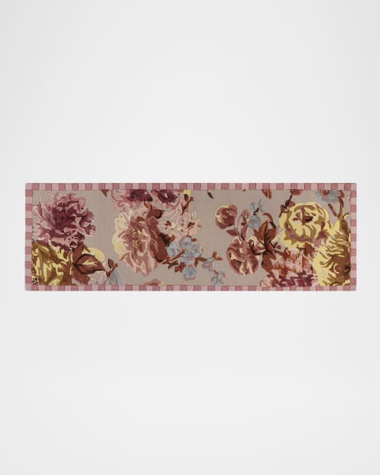 MacKenzie-Childs Dusty Rose Floral Runner, 3' x 8' | Neiman Marcus