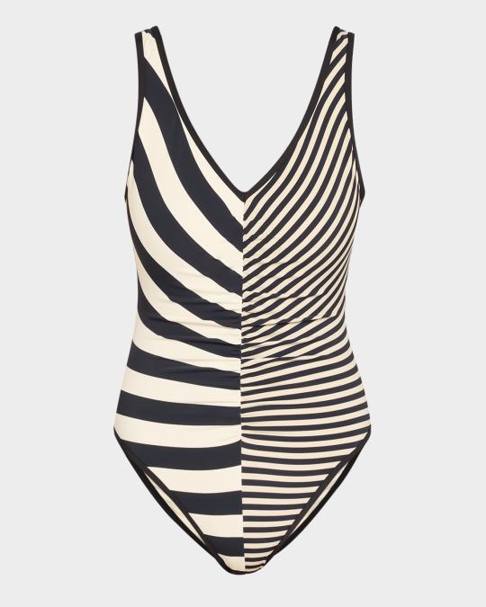 Solid and Striped The Lucia Multi-Striped One-Piece Swimsuit | Neiman ...