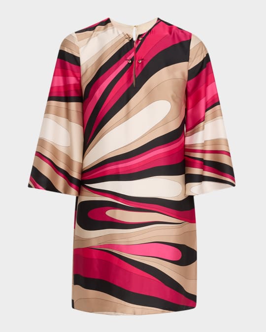 Trina Turk Nallia Abstract-Print Shift Dress | Neiman Marcus
