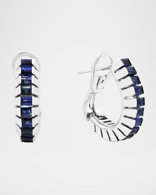 Al Zain Jewelry Merriyah Sapphire 18k Edge Earrings | Neiman Marcus