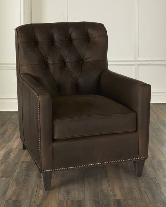 Bradington-Young Carlee Leather Club Chair | Neiman Marcus