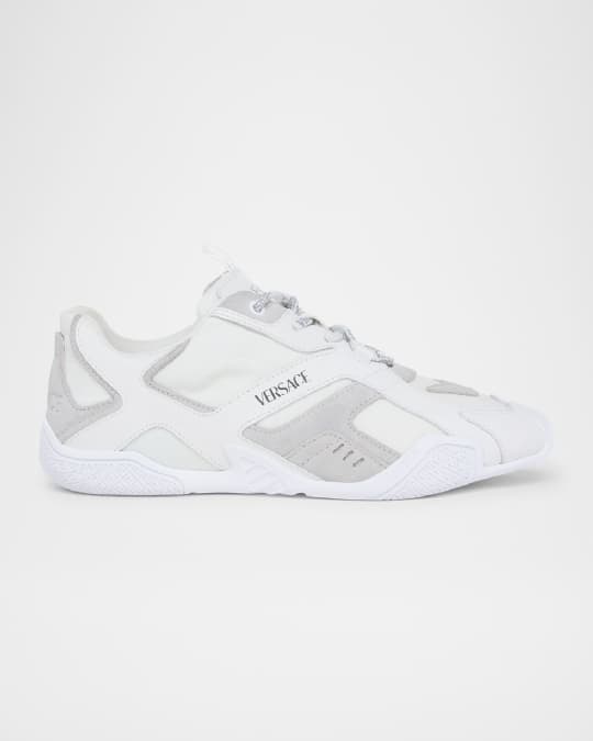 Versace Galaxia Mixed Leather Fashion Sneakers | Neiman Marcus