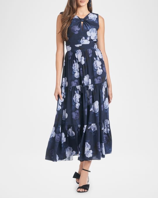 Sachin & Babi Anaisha Tiered Floral-Print Midi Dress | Neiman Marcus