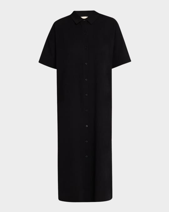 Eileen Fisher Organic Cotton Seersucker Midi Shirtdress | Neiman Marcus