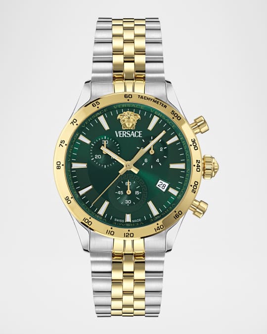 Versace Men's Hellenyium Chrono Petite Two-Tone Bracelet Watch, 40mm ...