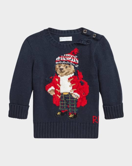 Polo Ralph Lauren Boy's Festive Polo Bear Intarsia Sweater, Size 3M-24M ...
