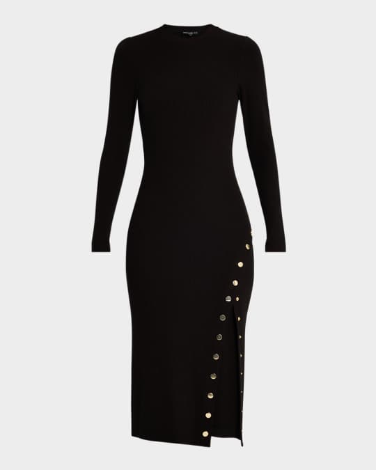 Generation Love Monique Ribbed Long-Sleeve Midi Dress | Neiman Marcus